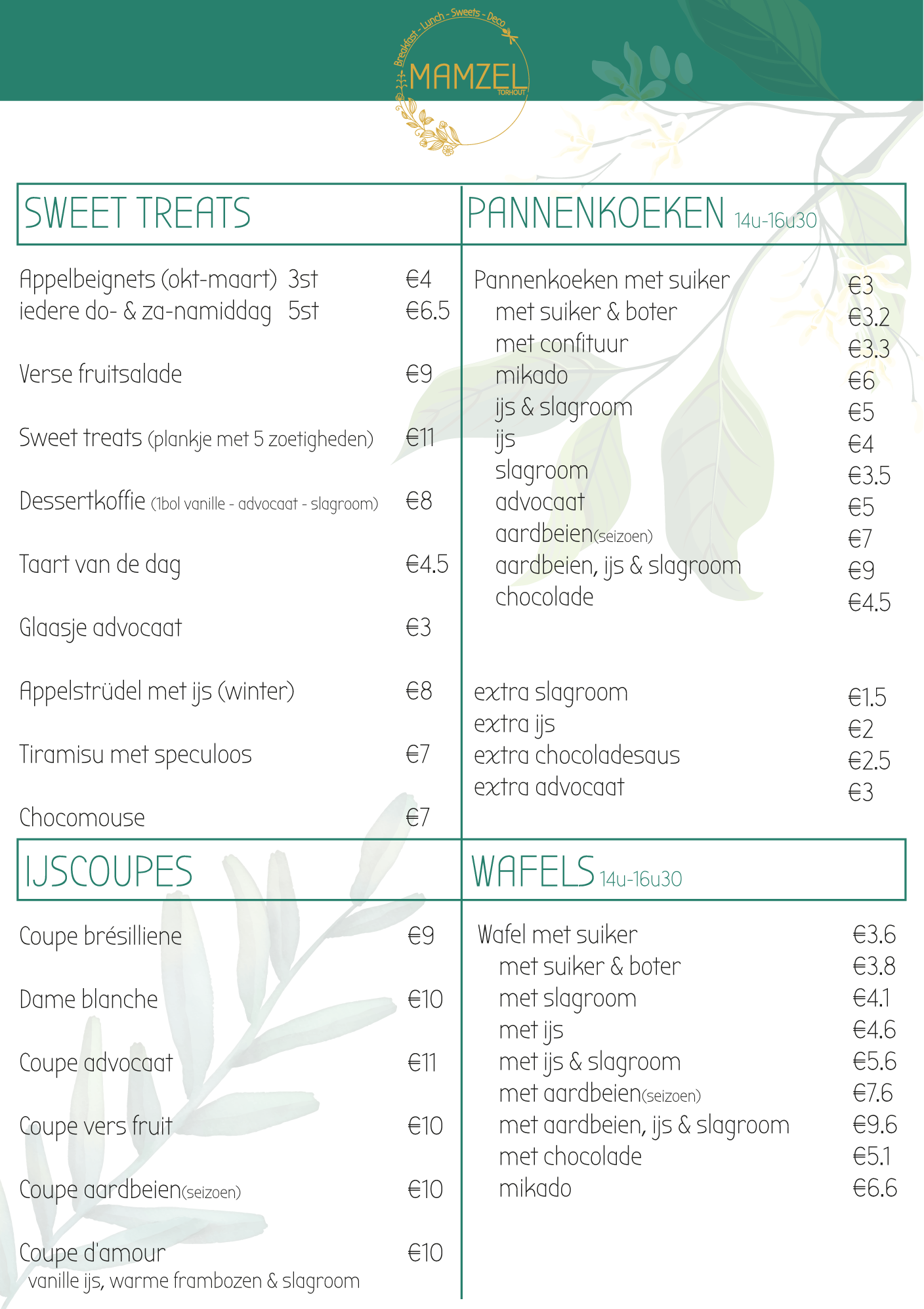 Mamzel Torhout | Breakfast - Lunch - Sweets - Deco
